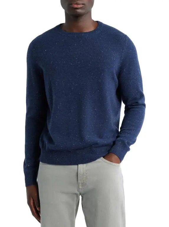 Nordstrom Cashmere Crewneck Sweater - Navy Donegal