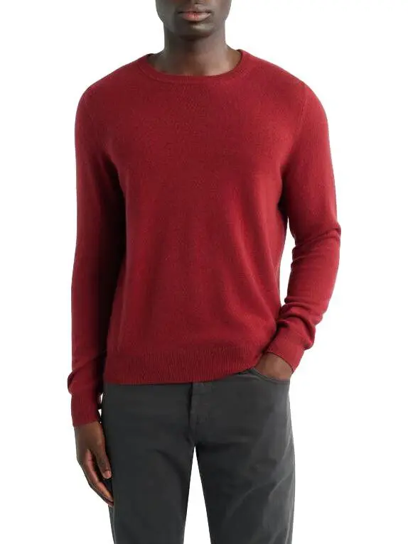 Nordstrom Cashmere Crewneck Sweater - Red Fire