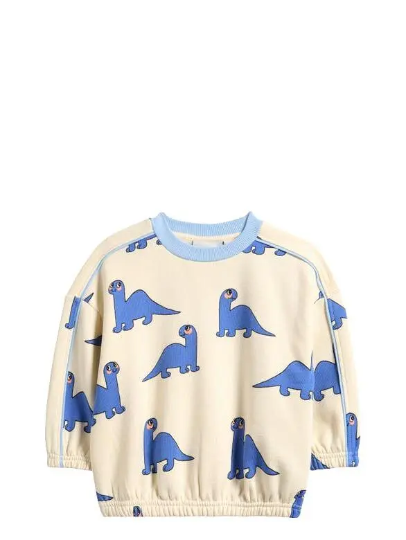 MINI RODINI Dino Print Organic Cotton Sweatshirt - Off-white