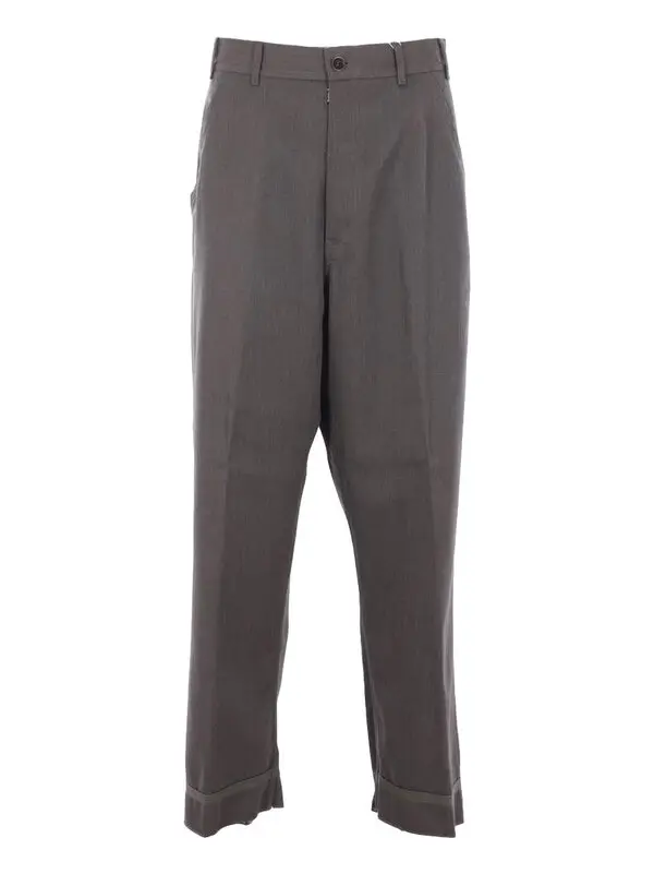 MAISON MARGIELA Wool Gabardine Trousers - Slate