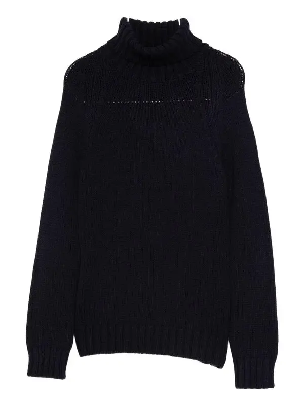 BASE Wool Turtleneck Jumper - Blue
