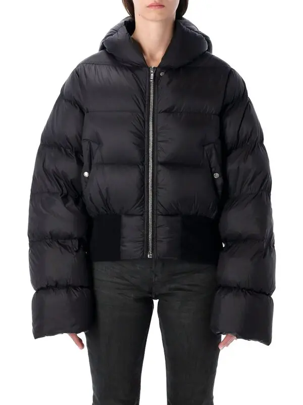 Rick Owens Hooded Down Jacket - Black