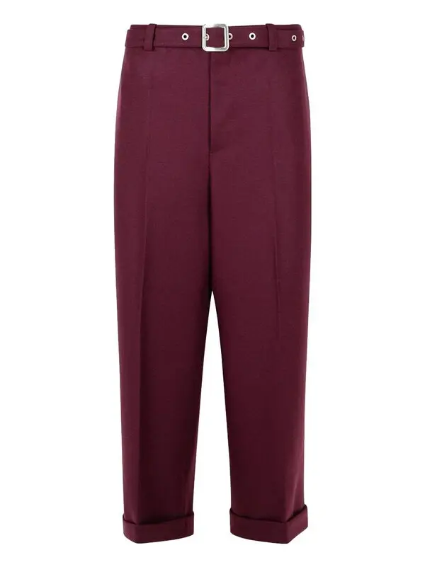 JIL SANDER Wool Trousers - Red