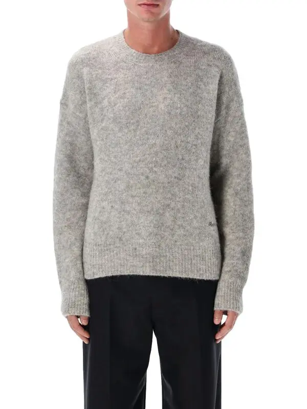 Ami Alpaca Blend Crew Neck Sweater - Grey