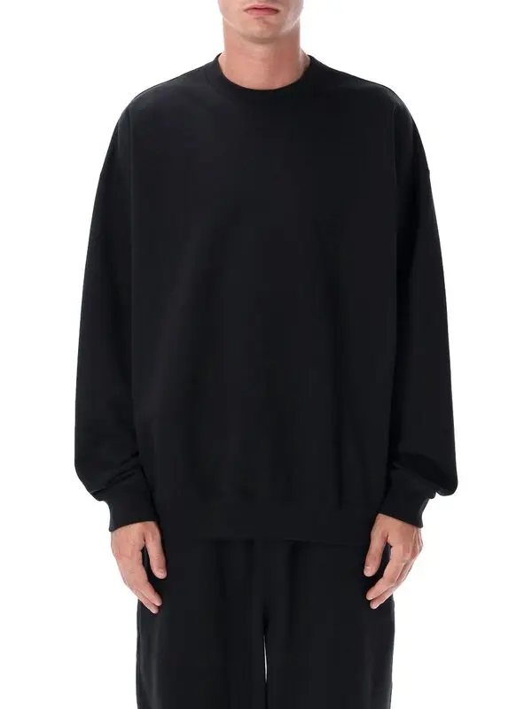 Adidas Brushed Terry Loose-fit Crewneck Sweatshirt - Black