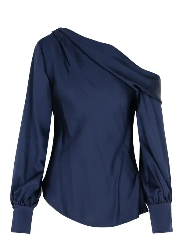 Simkhai Alice Asymmetrical Blouse - Navy