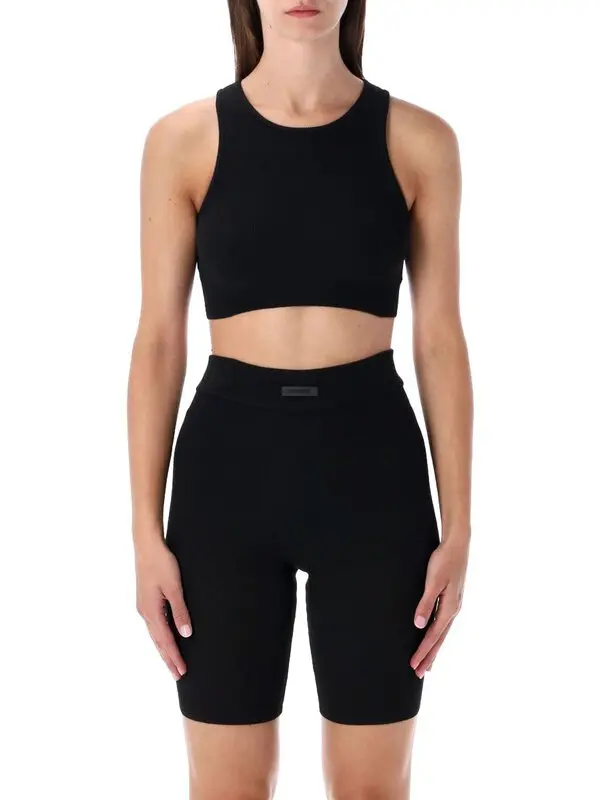 Fear Of God Ribbed Crop Top - Jet Black