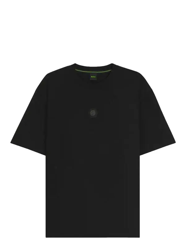 BOSS Logo-patch Cotton T-shirt - Black