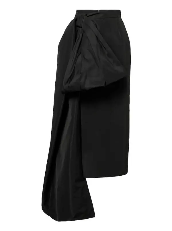 Givenchy Bow-detail Taffeta Maxi Skirt - Black