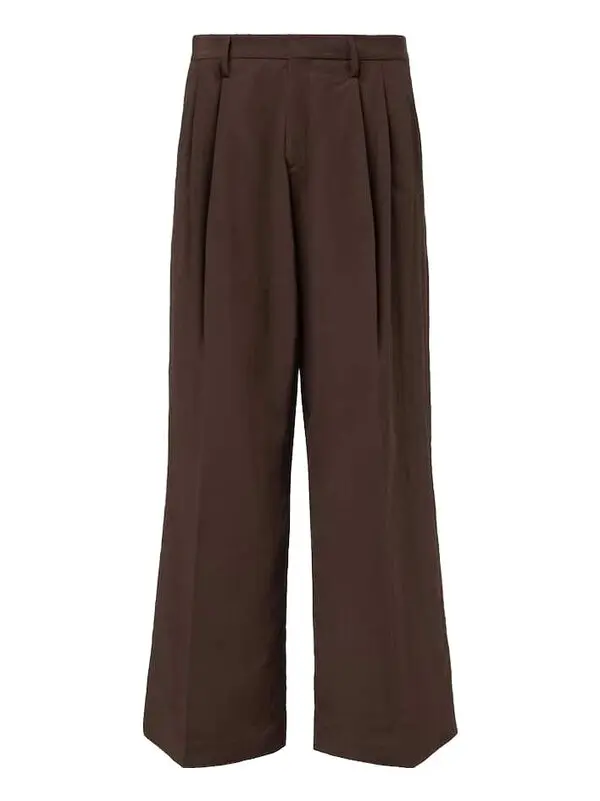 ERL Pleated Wide-leg Pants - Brown