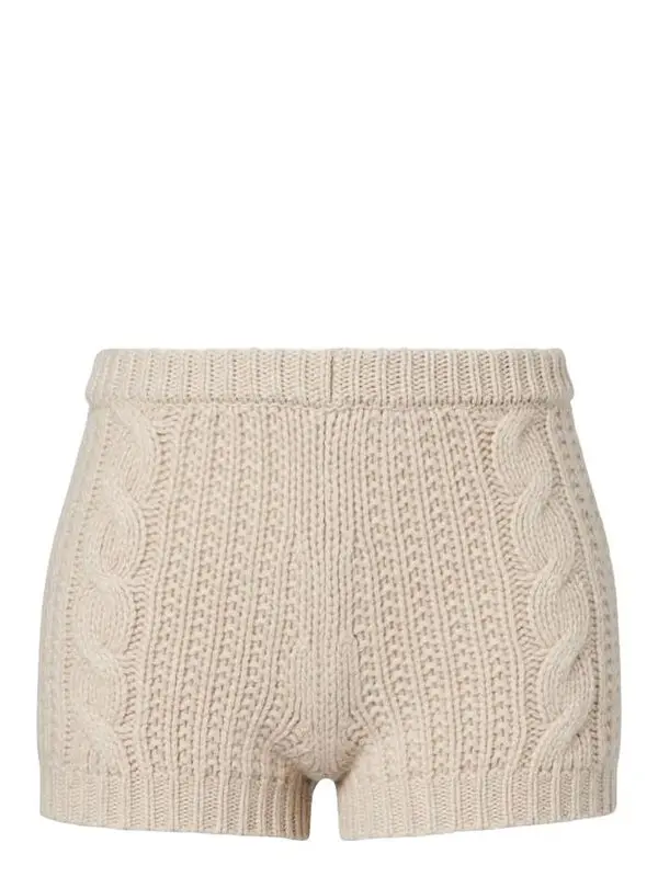Magda Butrym Cable-knit Cashmere Shorts - Beige