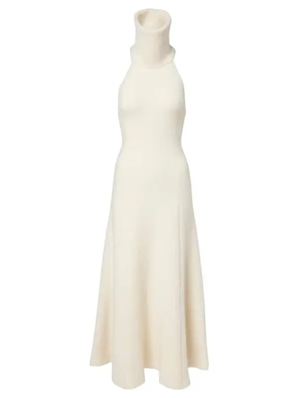 Magda Butrym Wool, Silk, And Cashmere Maxi Dress - White