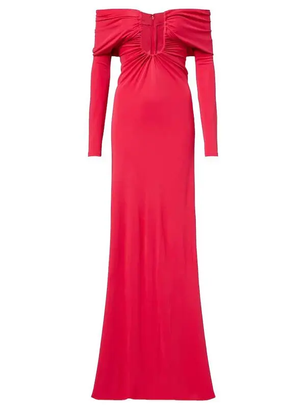Christopher Esber Arced Palm Cutout Gathered Gown - Pink