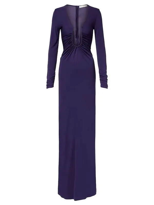 Christopher Esber Arced Palm Cutout Gathered Gown - Purple