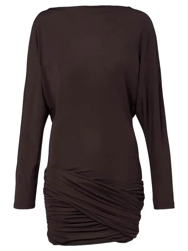 Christopher Esber Luna Draped Open-back Jersey Minidress - Brown