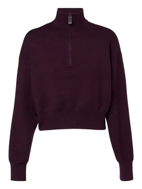 Victoria Beckham Wool-blend Half-zip Sweater - Purple
