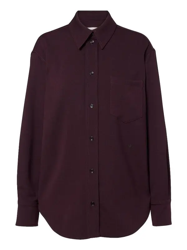 Victoria Beckham Satin Pajama Shirt - Purple
