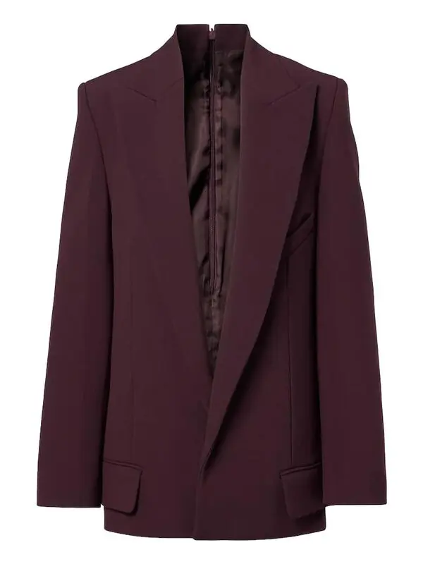 Victoria Beckham Single-breasted Blazer - Burgundy