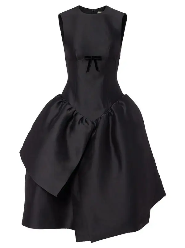 SHUSHU/TONG Pleated Mini Dress - Black