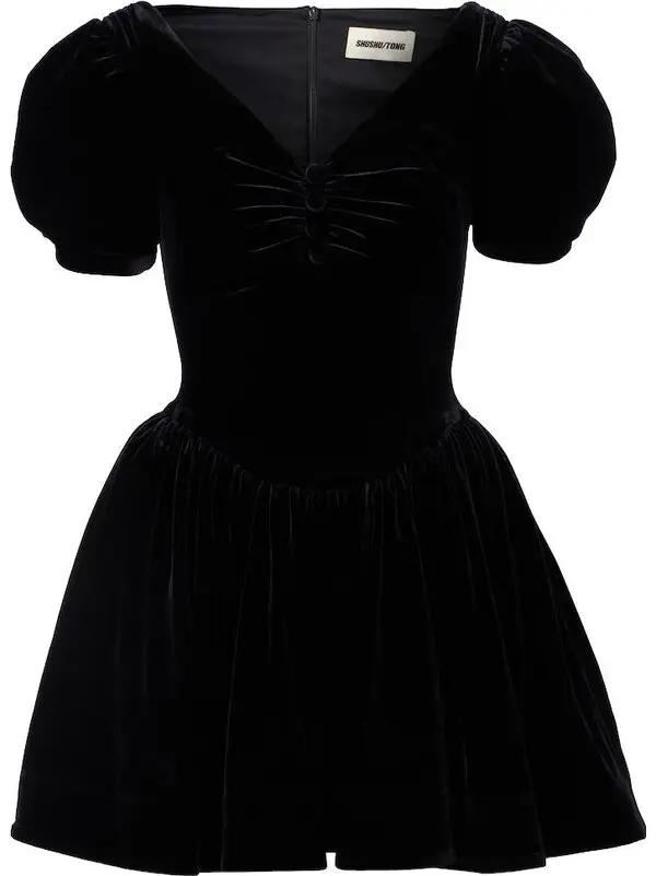 SHUSHU/TONG Pleated Mini Dress - Black