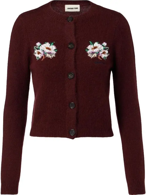 SHUSHU/TONG Floral Bodysuit - Burgundy