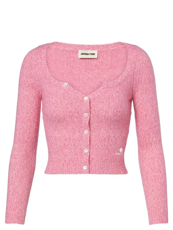 SHUSHU/TONG Bow-detailed Cutout Top - Pink