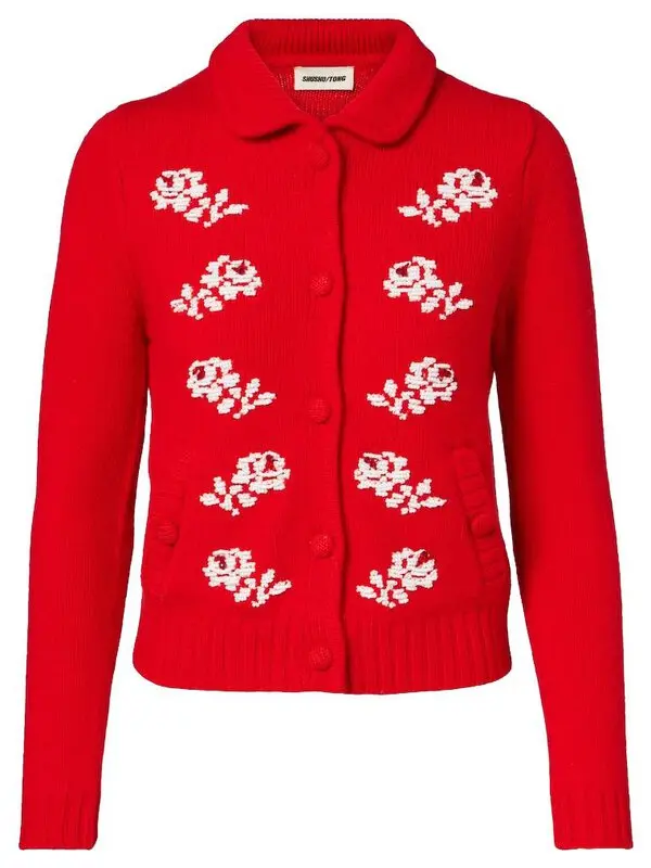 SHUSHU/TONG Bow-detail Satin Midi Dress - Red