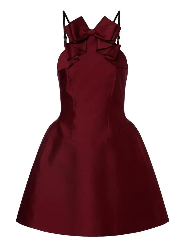 SHUSHU/TONG Bow-detail Linen Minidress - Red