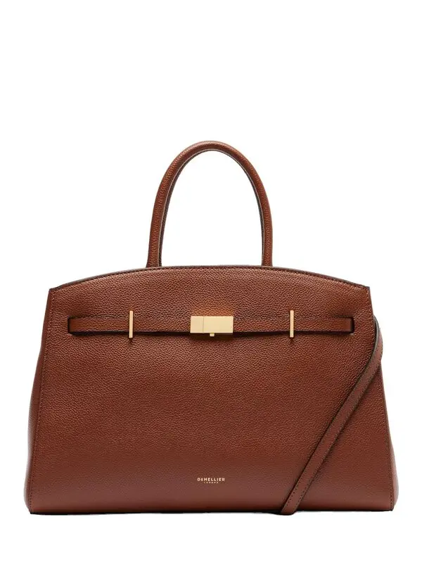 DEMELLIER Hudson Midi Leather Tote Bag - Brown