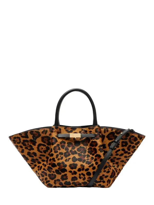 DEMELLIER New York Midi Leopard-print Calf Hair Tote - Brown