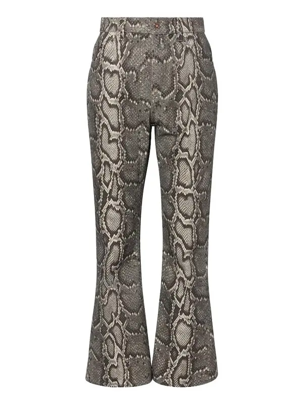 Gabriela Hearst Ezra Snake-effect Bootcut Jeans - Grey
