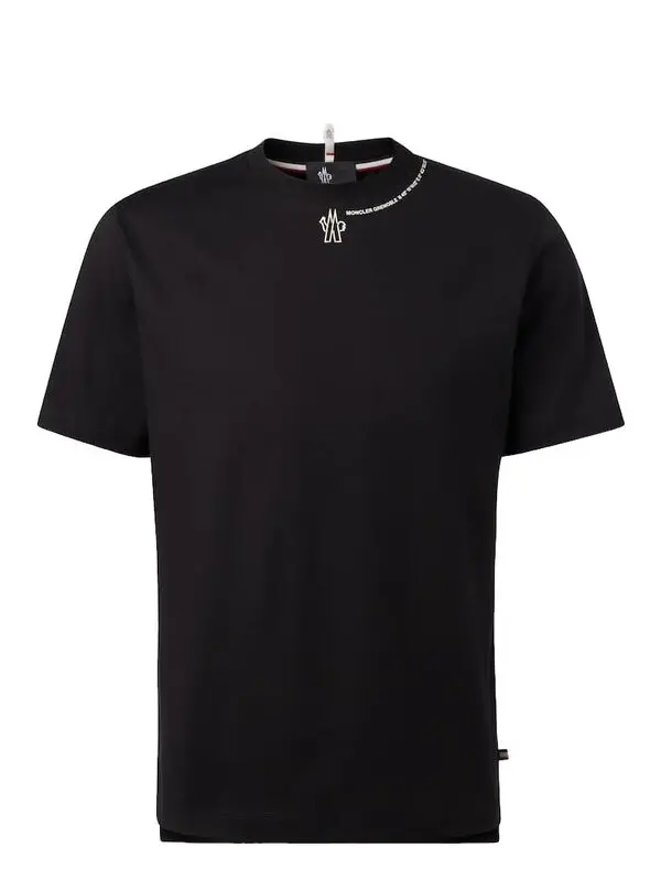 Moncler Logo Cotton Jersey T-shirt - Black