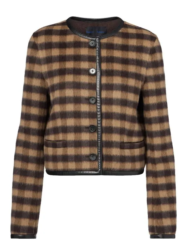 Proenza Schouler Checked Wool-blend Jacket - Brown