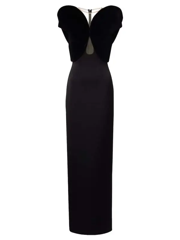 David Koma Satin Gown - Black