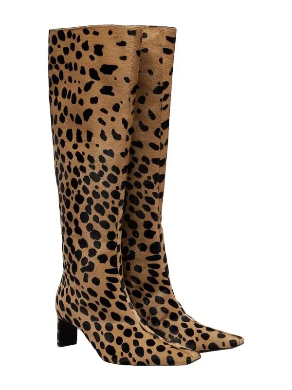 Khaite Ona 55 Calf Hair Knee-high Boots - Beige