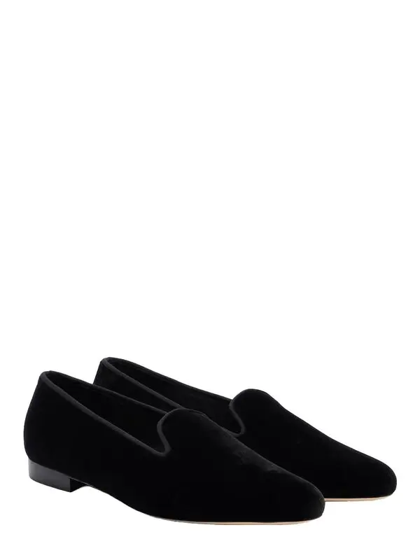 TOTEME Velvet Loafers - Black