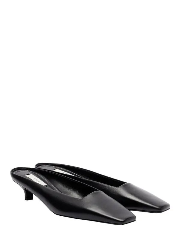 TOTEME Leather Mules - Black