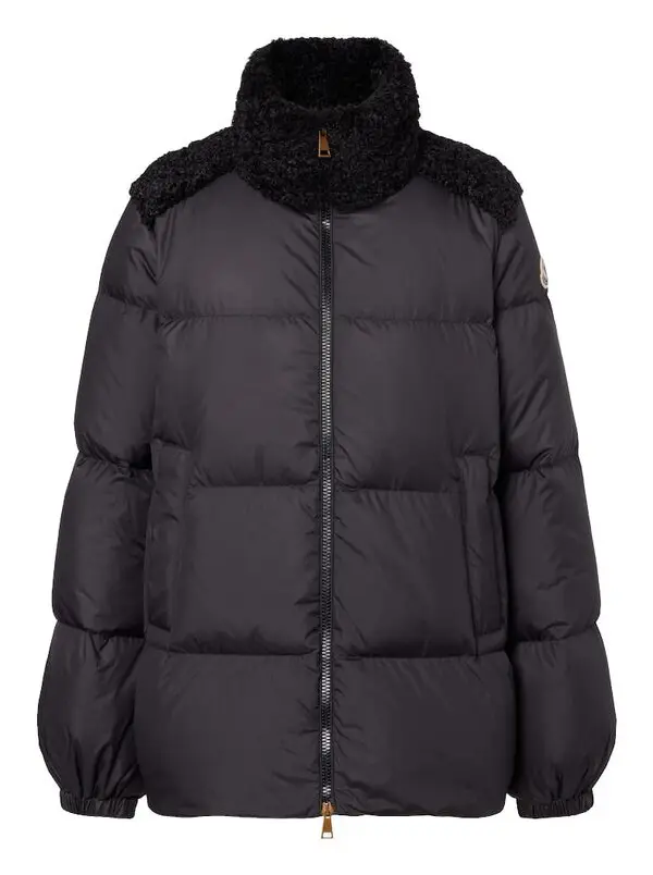 Moncler Esnaie Fleece-trimmed Down Jacket - Black
