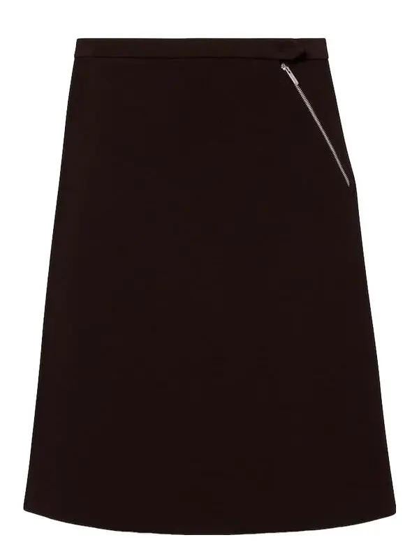 Miu Miu Logo Midi Skirt - Brown