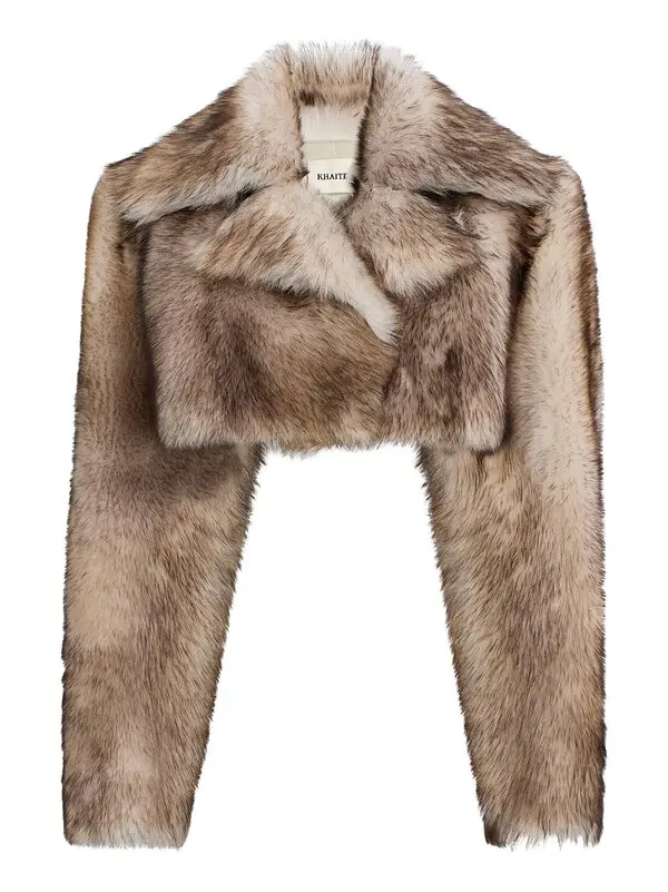Khaite Stallone Cropped Shearling Jacket - Neutral