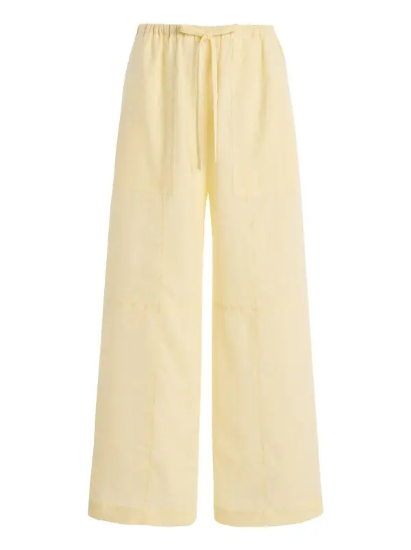 Bondi Born Leiden Linen Wide-leg Pants - Yellow