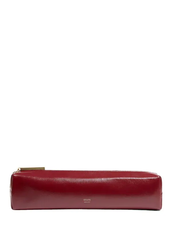 Khaite Kye Calfskin Pencil Case - Burgundy
