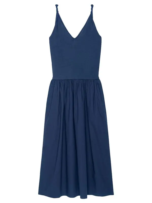 Rails Solid Poplin Jersey Midi Dress - Navy