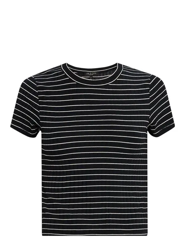 Rag & Bone Luca Stripe Baby Tee - Blackmult