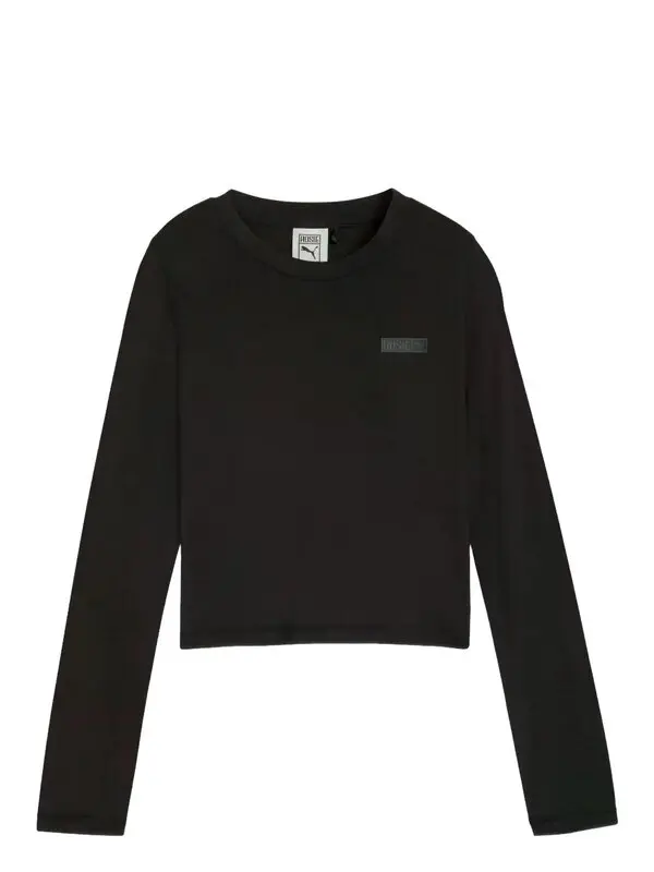 PUMA Long-sleeve Crewneck Top - Black