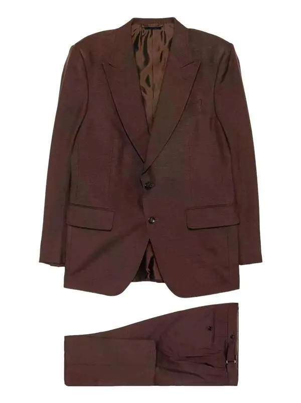 TOM FORD Silk Single-breasted Suit - Brown