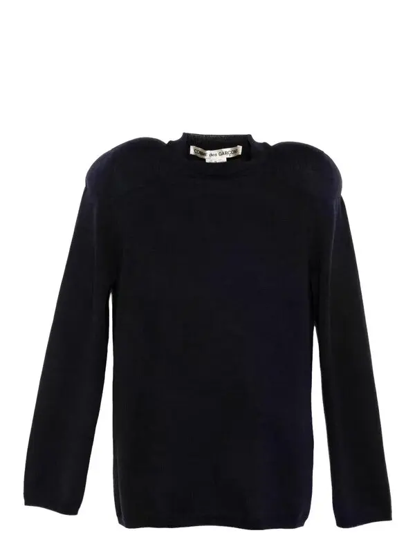 Comme Des Garçons Exaggerated-shoulder Wool Jumper - Blue