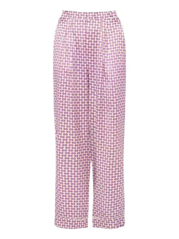 ERES Geometric-print Silk Trousers - Purple