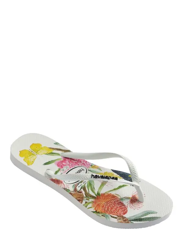 Havaianas Slim Flora Flip Flop - White