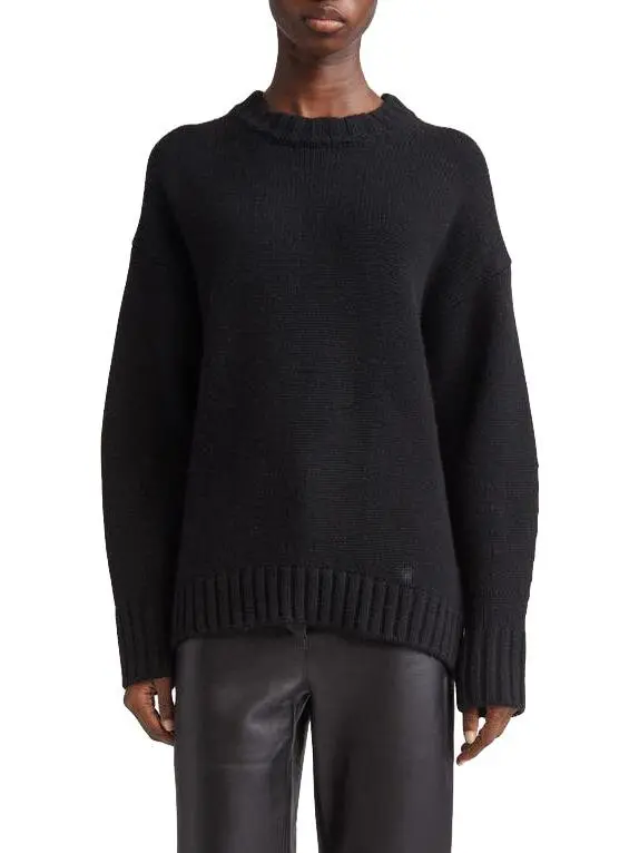Loulou De Saison Tino Loose Fit Cashmere Sweater - Black